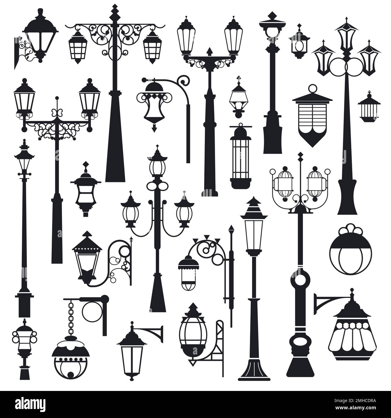 Curved lamppost Cut Out Stock Images & Pictures - Alamy