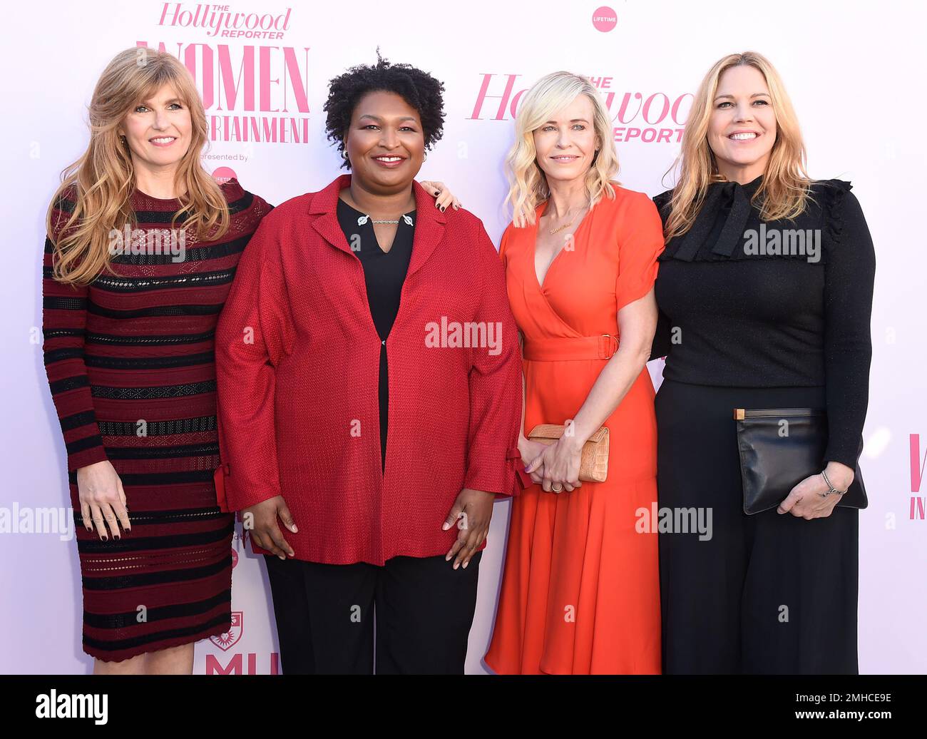 Connie Britton, from left, Stacey Abrams, Chelsea Handler and Mary ...