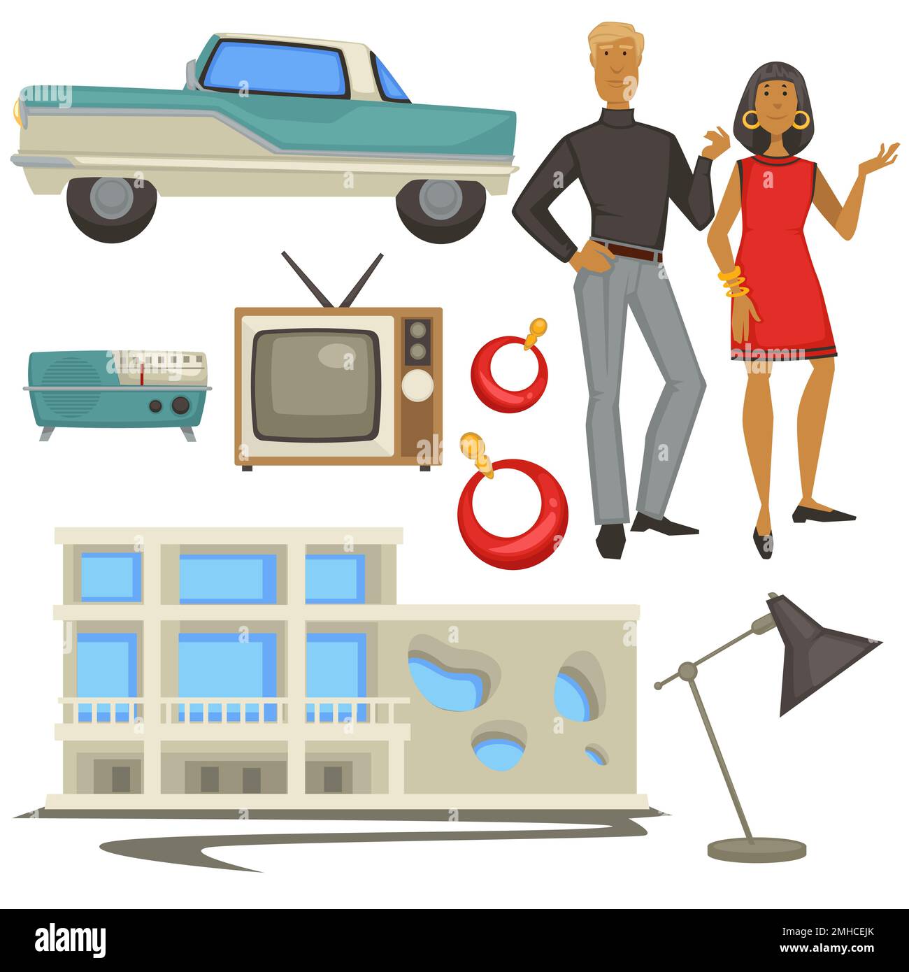 1960s radio female Stock Vector Images - Alamy