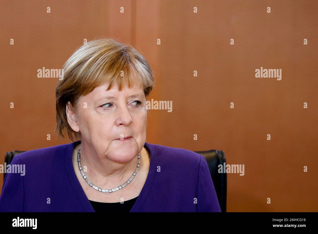 German Chancellor Angela Merkel attends the weekly cabinet meeting of ...
