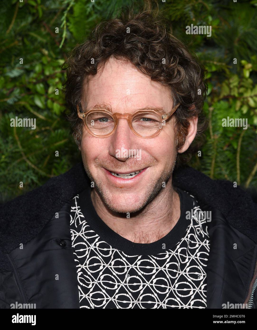 Artist Dustin Yellin attends the Chanel Nº5 In The Snow launch event at ...