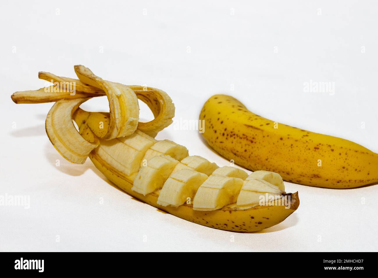 sculpture with a boat-shaped banana on a white background Stock Photo ...