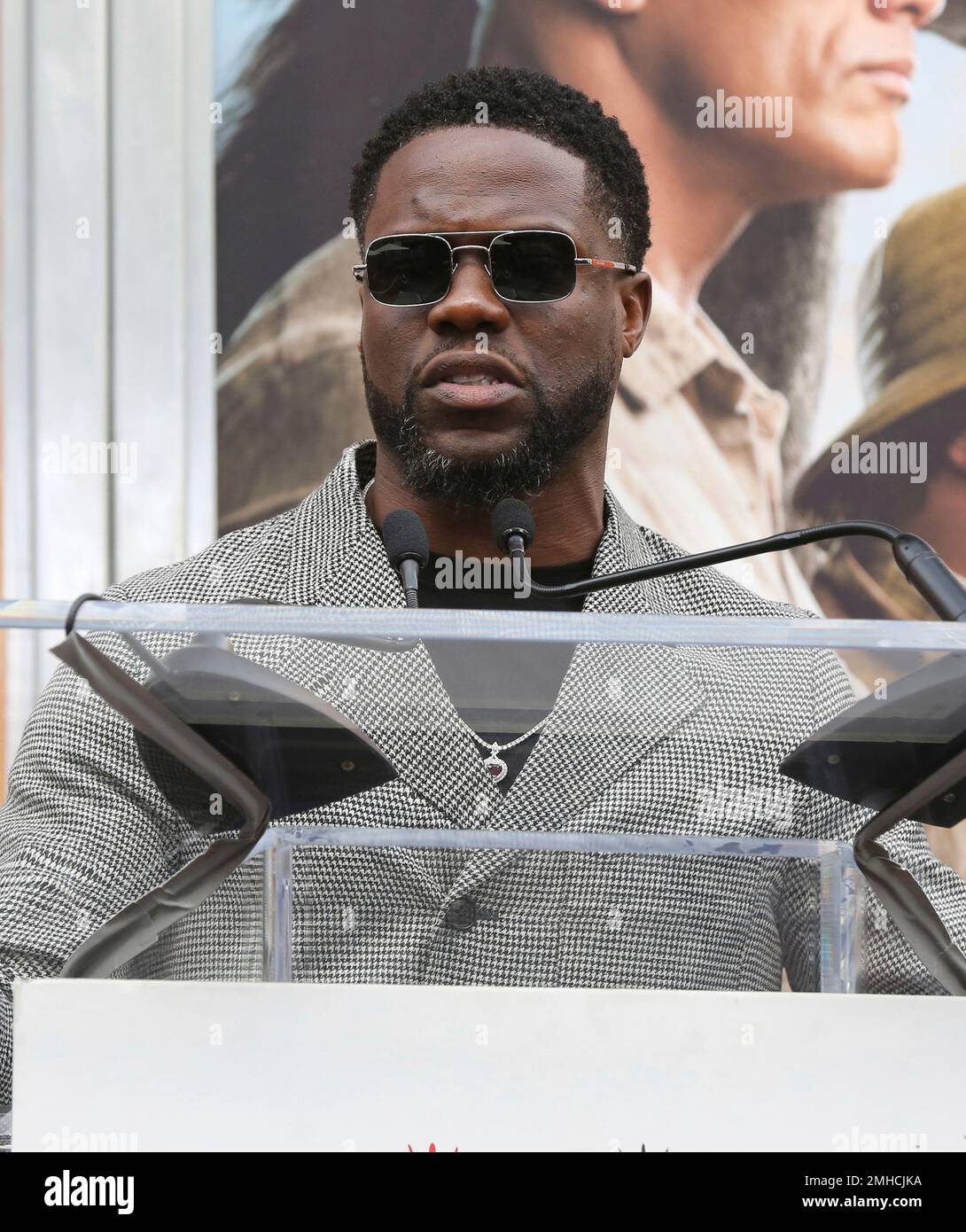 Kevin Hart speaks during a hand and footprint ceremony in his honor at ...