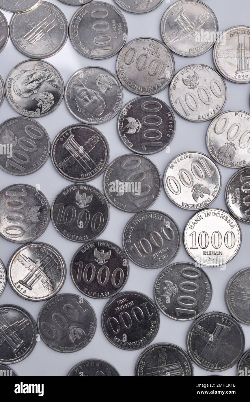 Indonesian thousand rupiah coin isolated on a white background ...