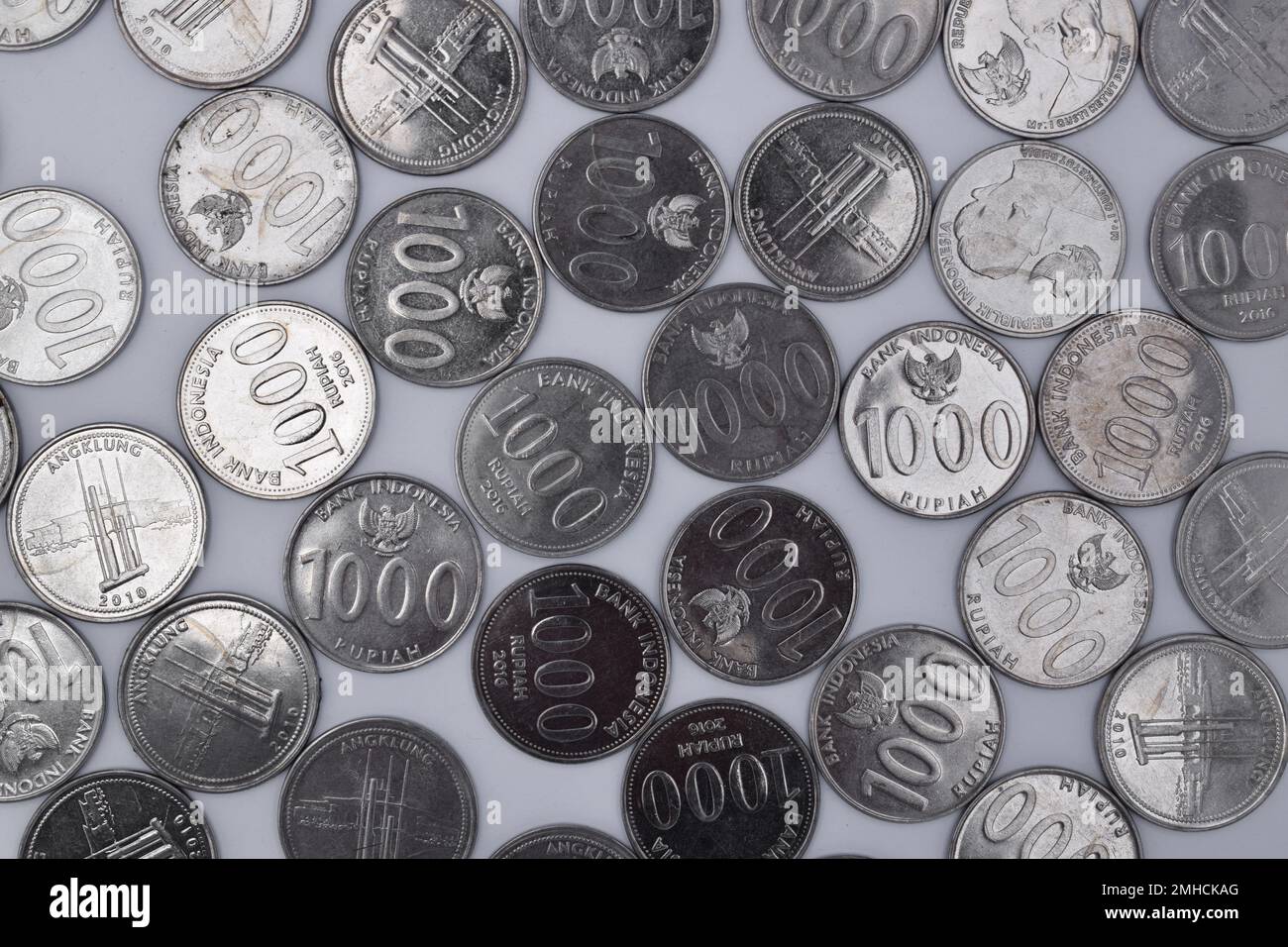 Indonesian thousand rupiah coin isolated on a white background ...
