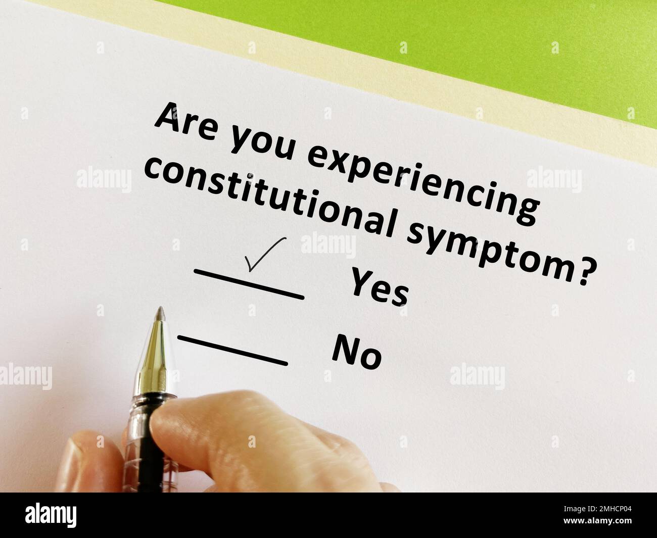 A person is answering question about hazards. He is experiencing ...