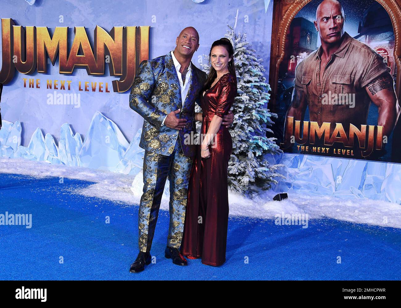 Cast member Dwayne Johnson, left, arrives with Lauren Hashian at the Los Angeles premiere of ...