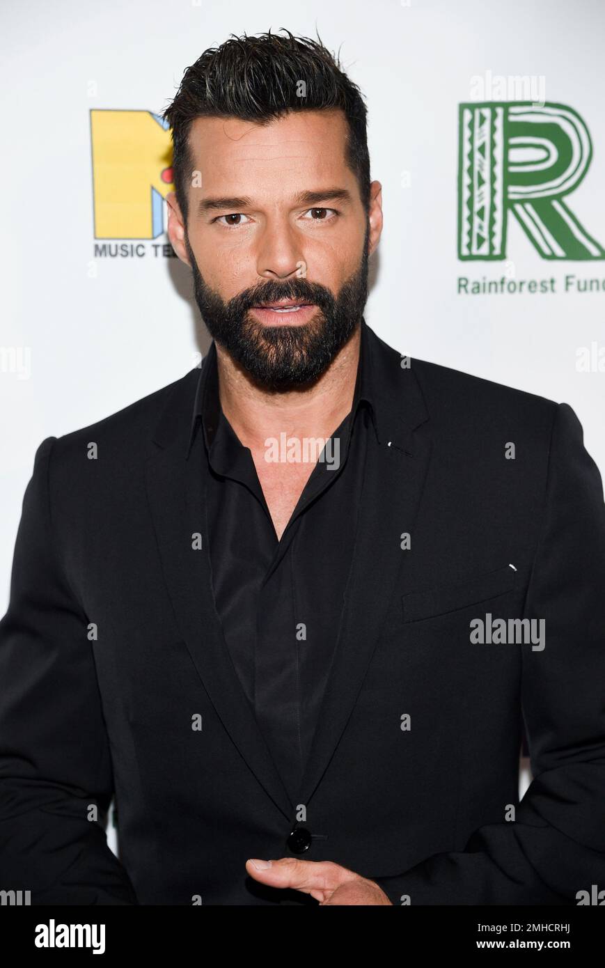 Singer Ricky Martin arrives at the 30th anniversary Rainforest Fund ...