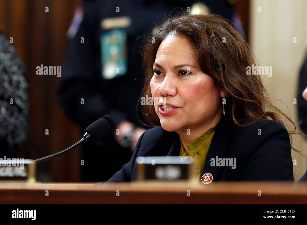 Rep. Veronica Escobar, D-Texas, speaks as the House Judiciary Committee hears investigative ...