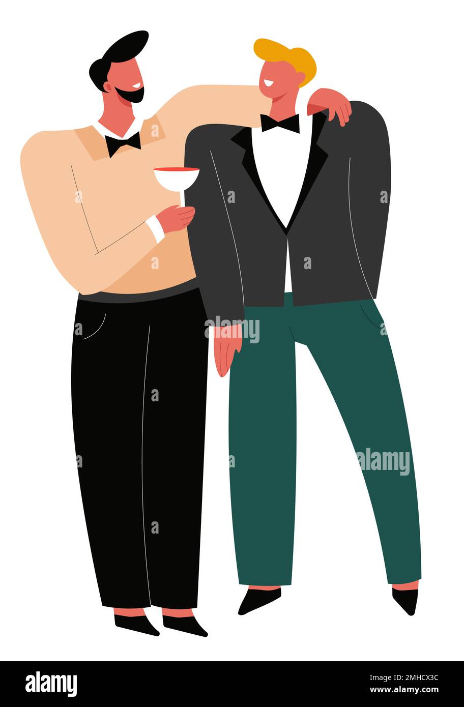 Wedding day or marriage ceremony, groom and best man Stock Vector Image ...