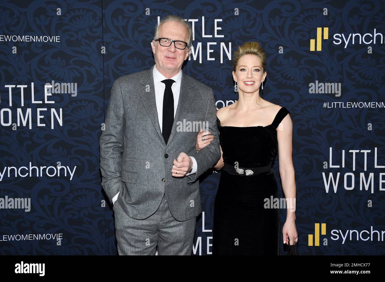 Actors Tracy Letts, left, and Carrie Coon attend the premiere of ...