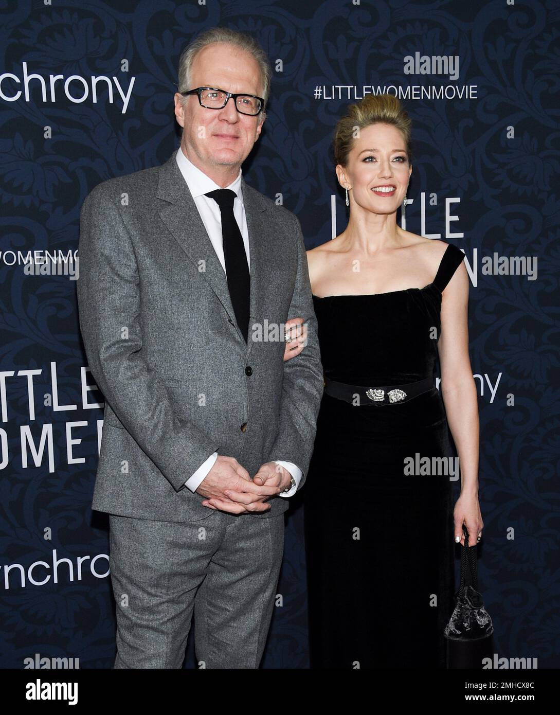 Actors Tracy Letts, left, and Carrie Coon attend the premiere of ...