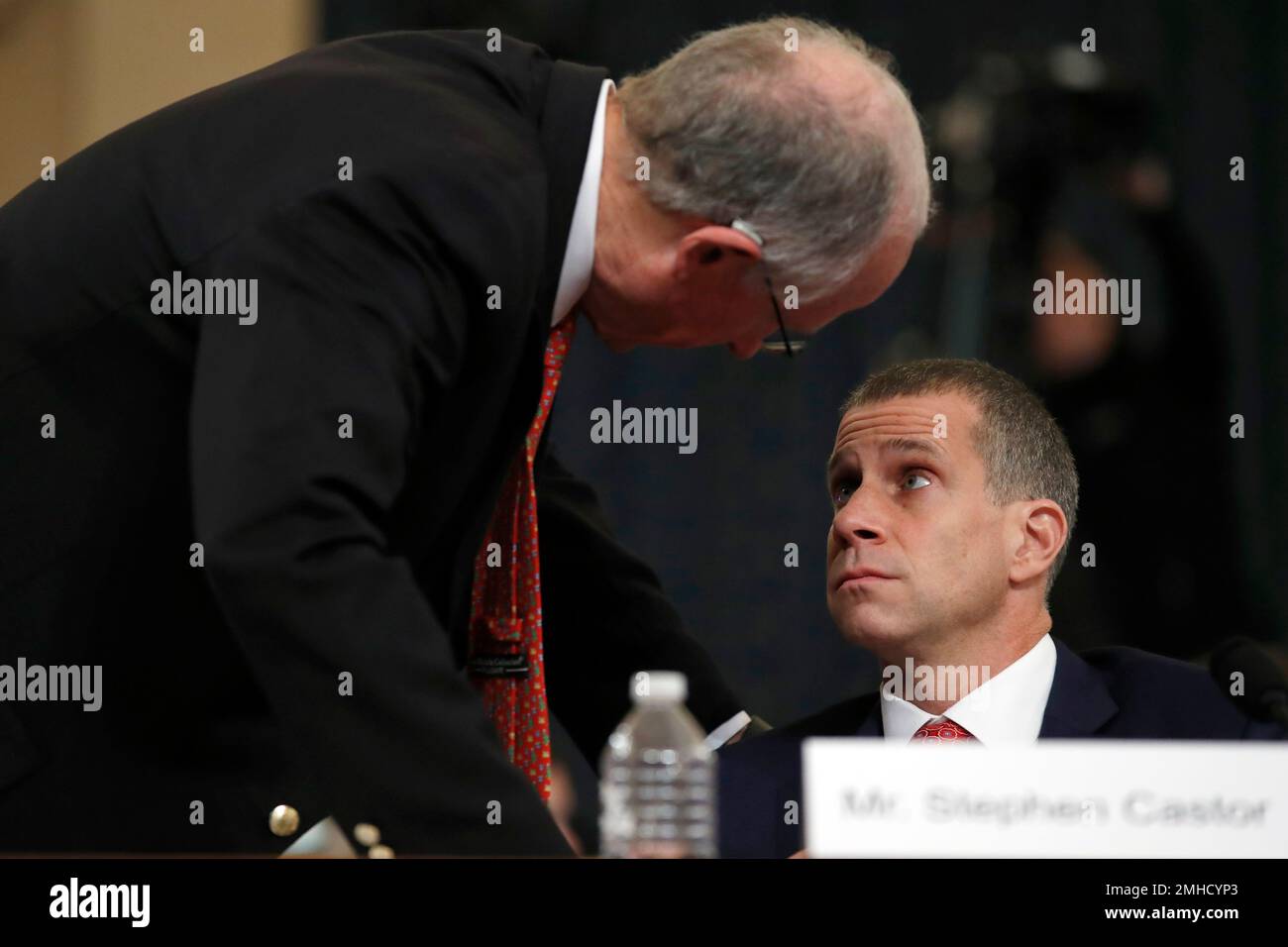 Rep. Mike Conaway, R-Texas, talks with Republican staff attorney Steve ...
