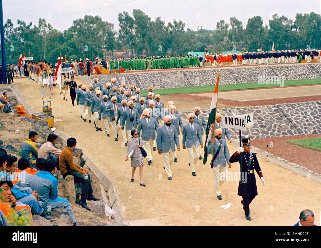 The India Olympic Team marches in the Parade of Nations, opening the ...