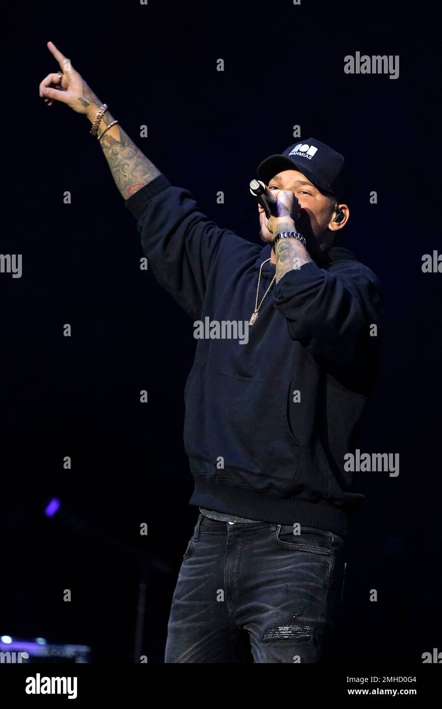 Kane Brown performs during the US99 Stars and Strings concert at the ...