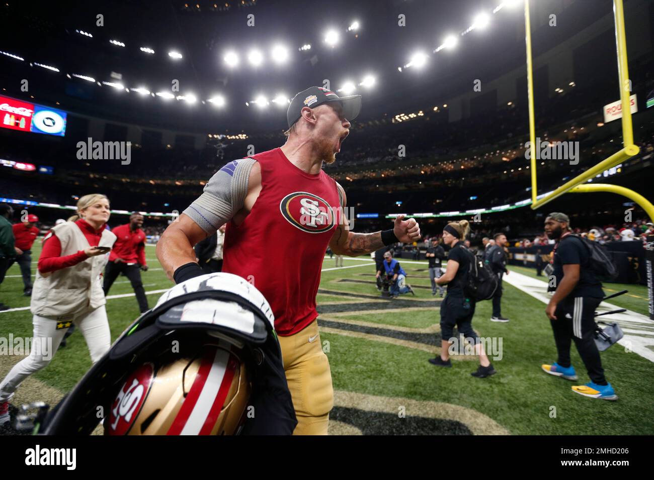 San Francisco 49ers tight end George Kittle celebrates after defeating ...
