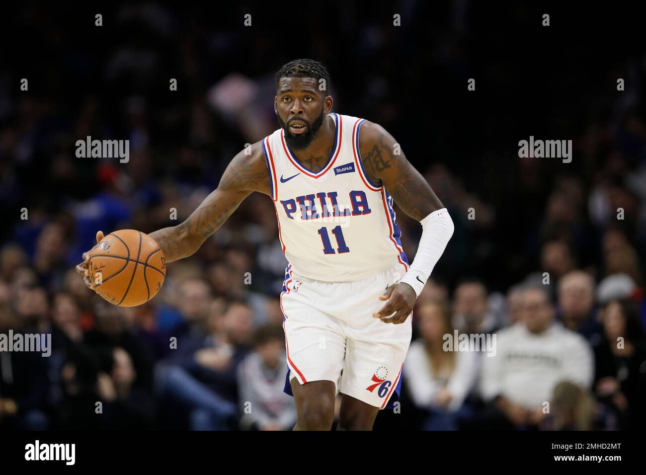 Philadelphia 76ers' James Ennis III plays during an NBA basketball game ...