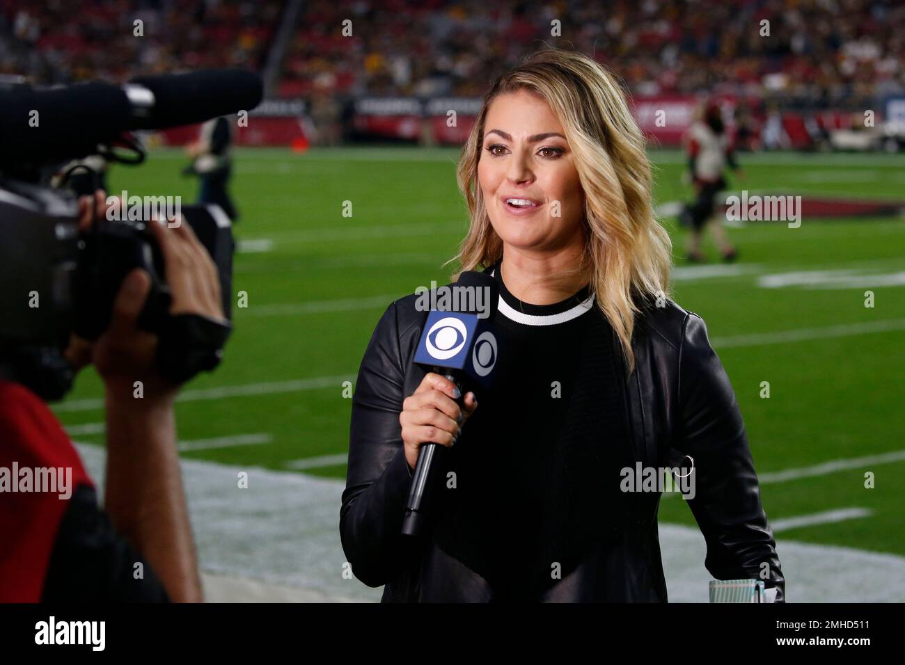 CBS sideline reporter Amanda Balionis prior to an NFL football game ...
