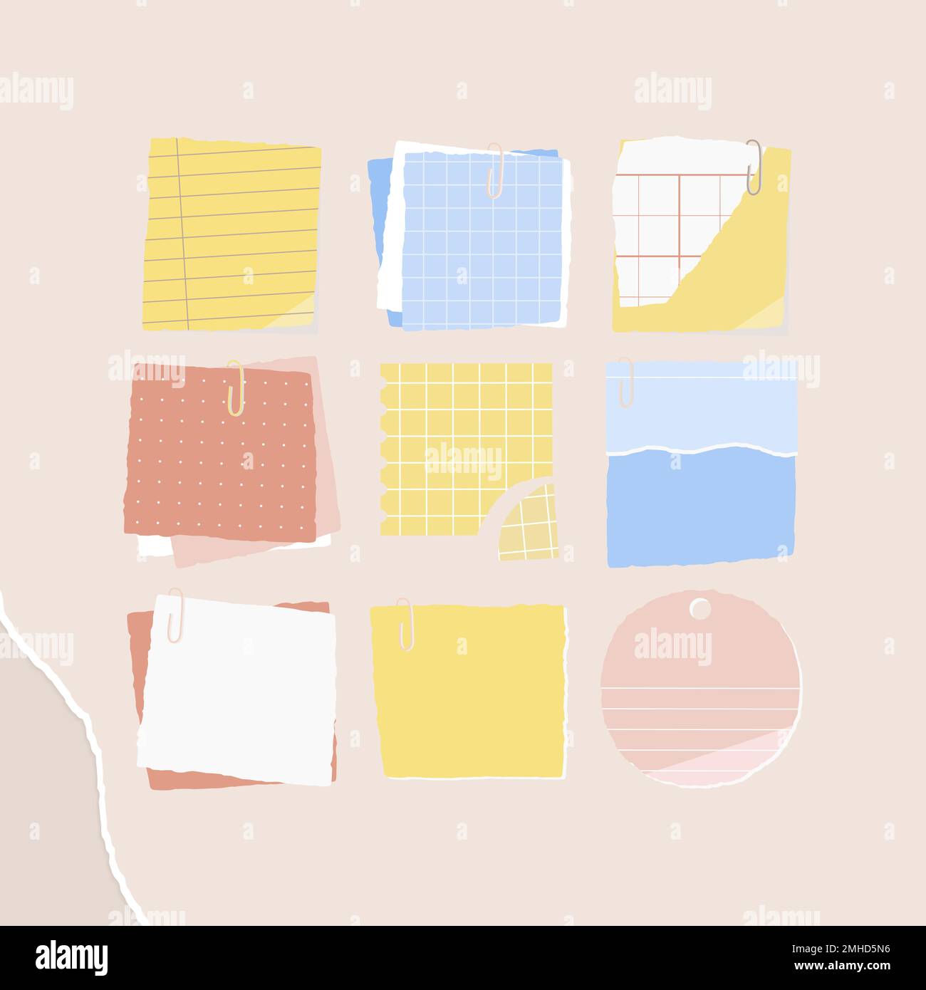 Colorful paper note collection social ads template vector Stock Vector ...