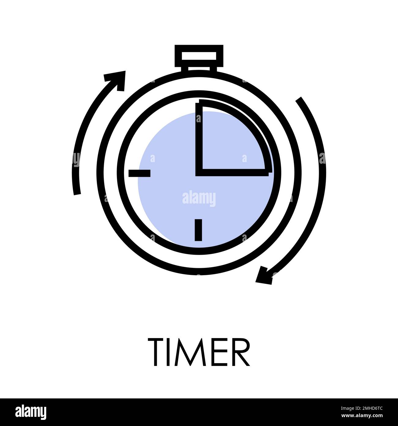 Stopwatch Or Timer Clock Isolated Outline Icon Fast Delivery Stock
