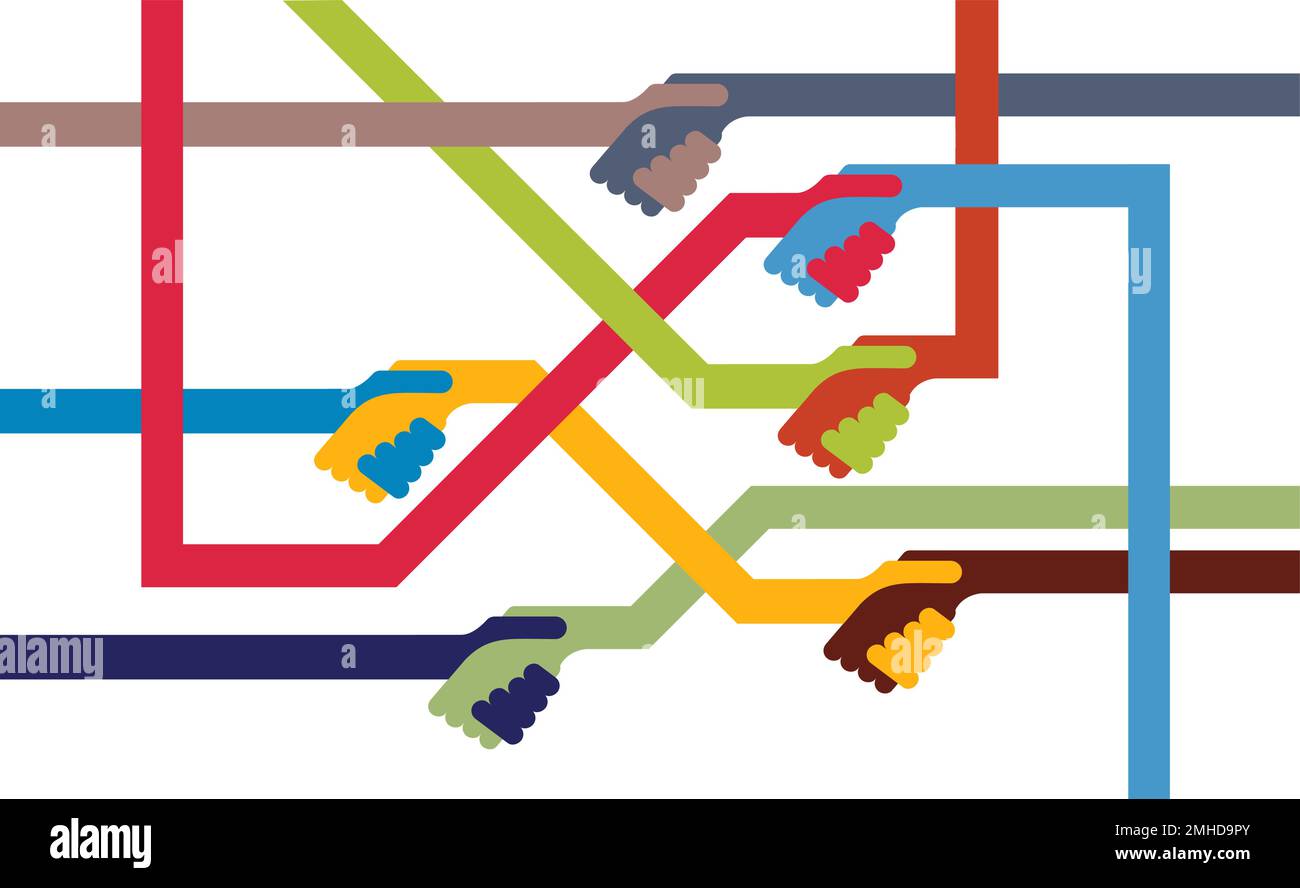 Diversity concept. Vector abstract handshake and friendship Stock ...