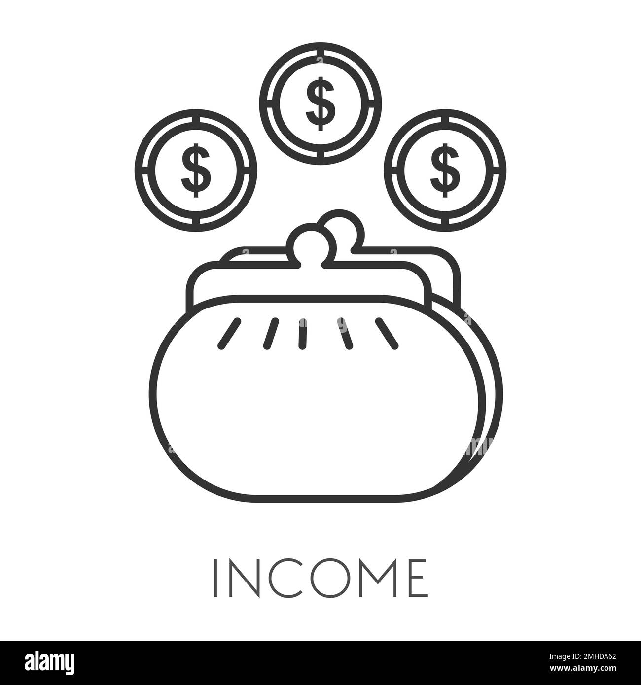 Income isolated icon, money profit growth, financial performance Stock ...