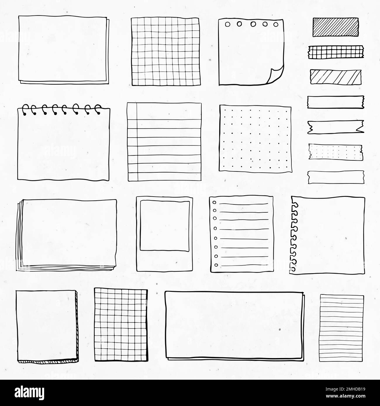 Set planner paper notes Cut Out Stock Images & Pictures - Alamy
