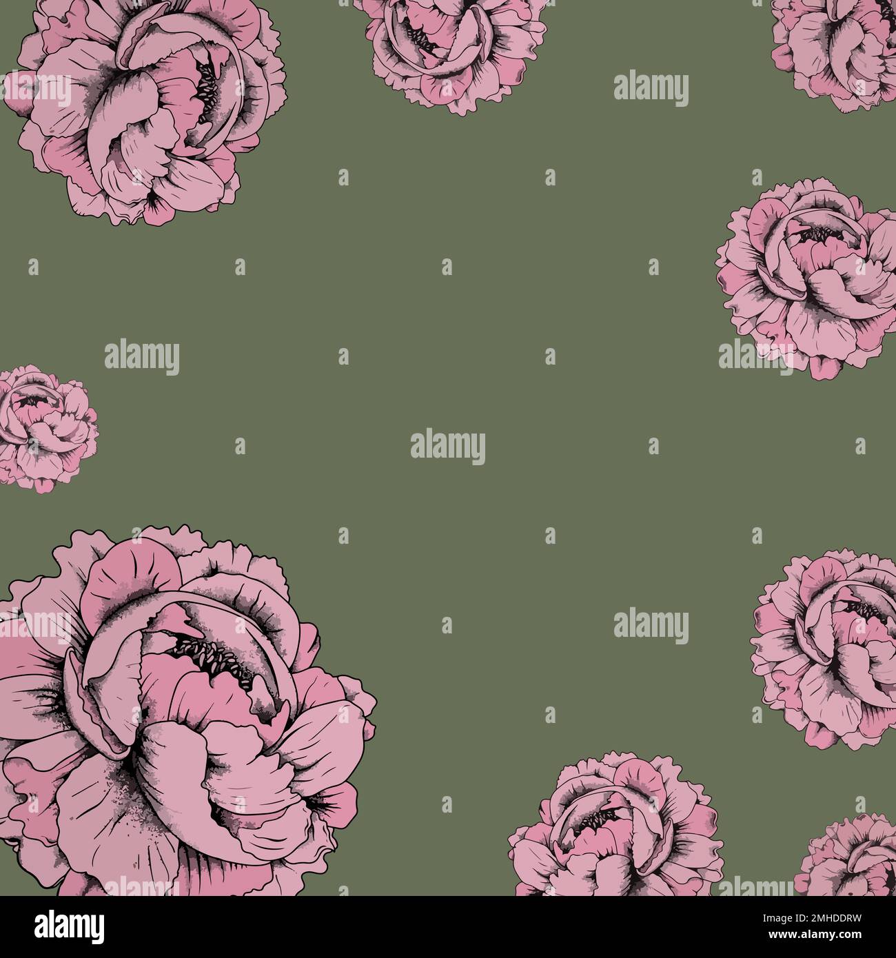 Pink rose vintage frame design vector Stock Vector Image & Art - Alamy