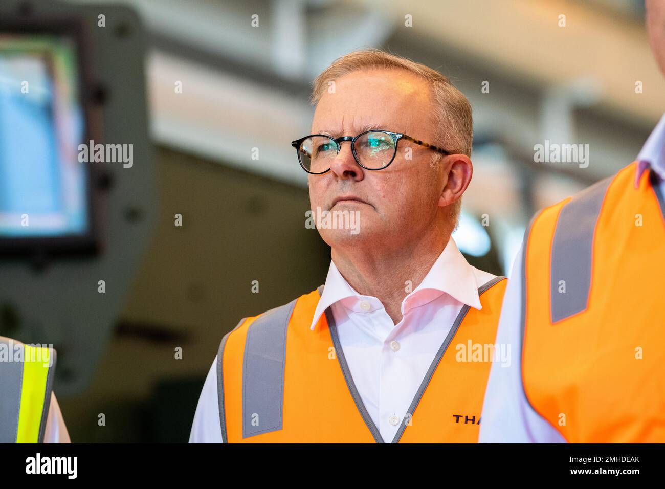 Australian Prime Minister Anthony Albanese during a visit to the Thales ...
