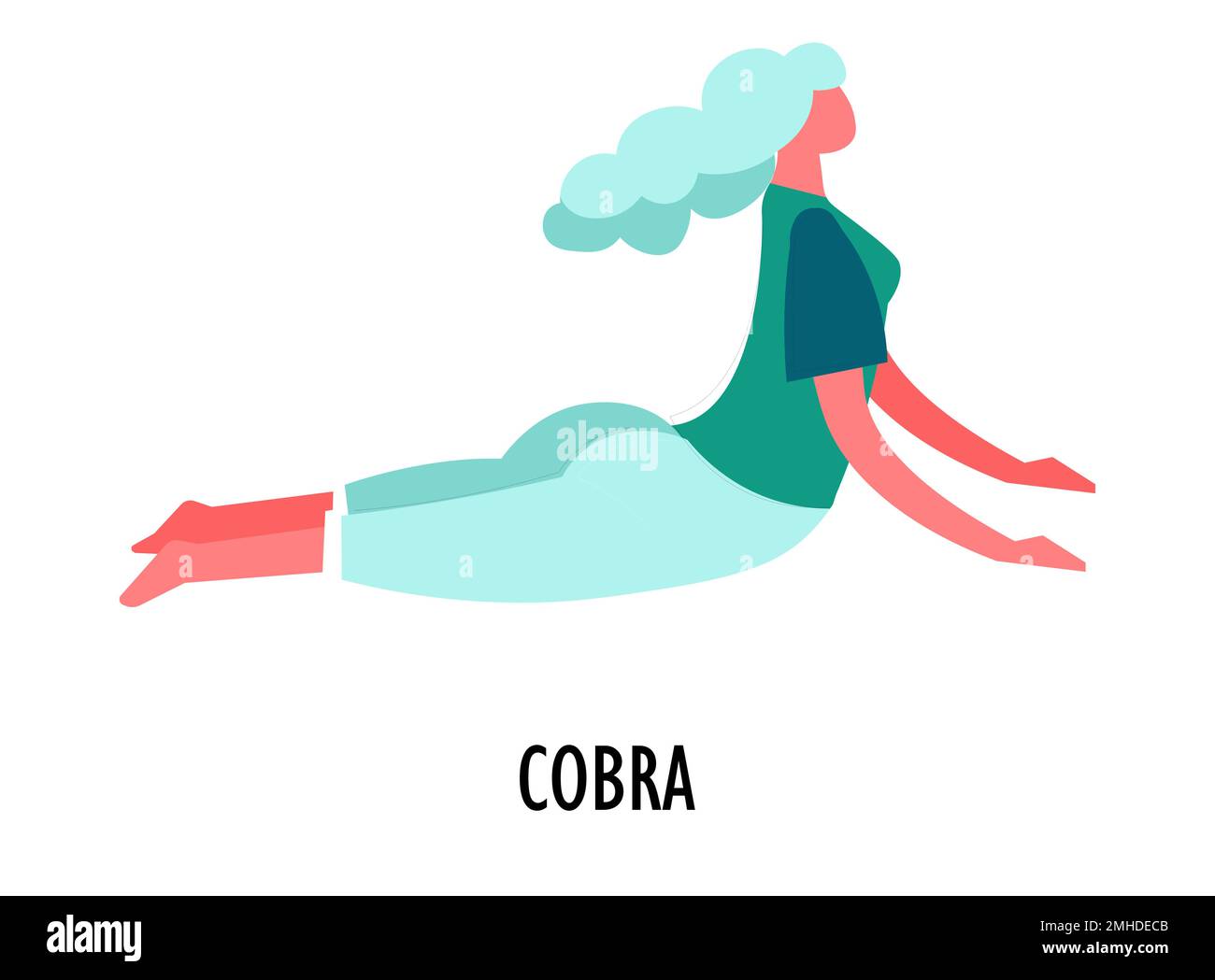 Cobra pose or yoga asana, sport and fitness, stretching Stock Vector ...
