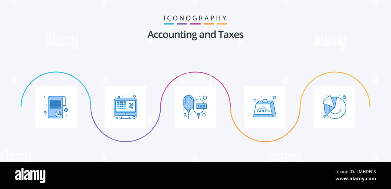 Taxes Blue 5 Icon Pack Including heavy. charge. laptop. rate. floating ...