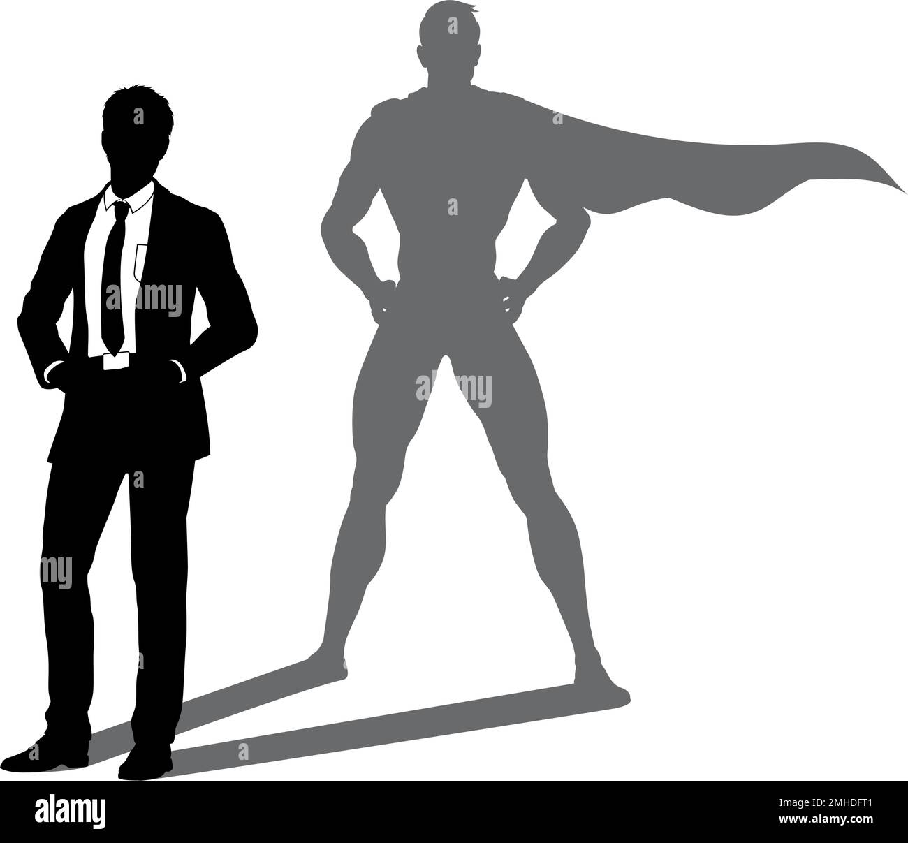 Superhero Business Man With Super Hero Shadow Stock Vector Image & Art ...