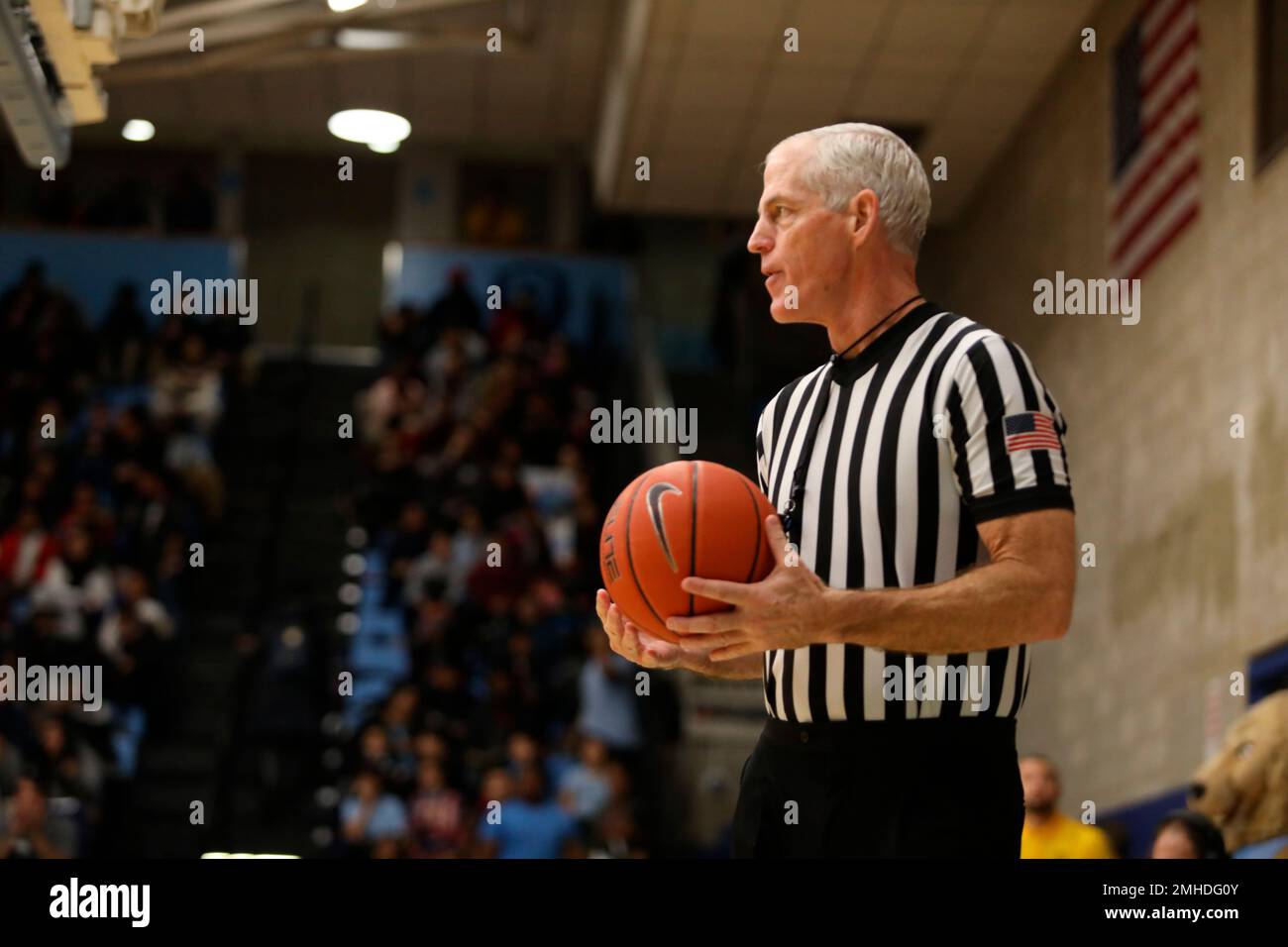 Refree during an NCAA basketball game, Friday, Dec. 6, 2019, in New ...