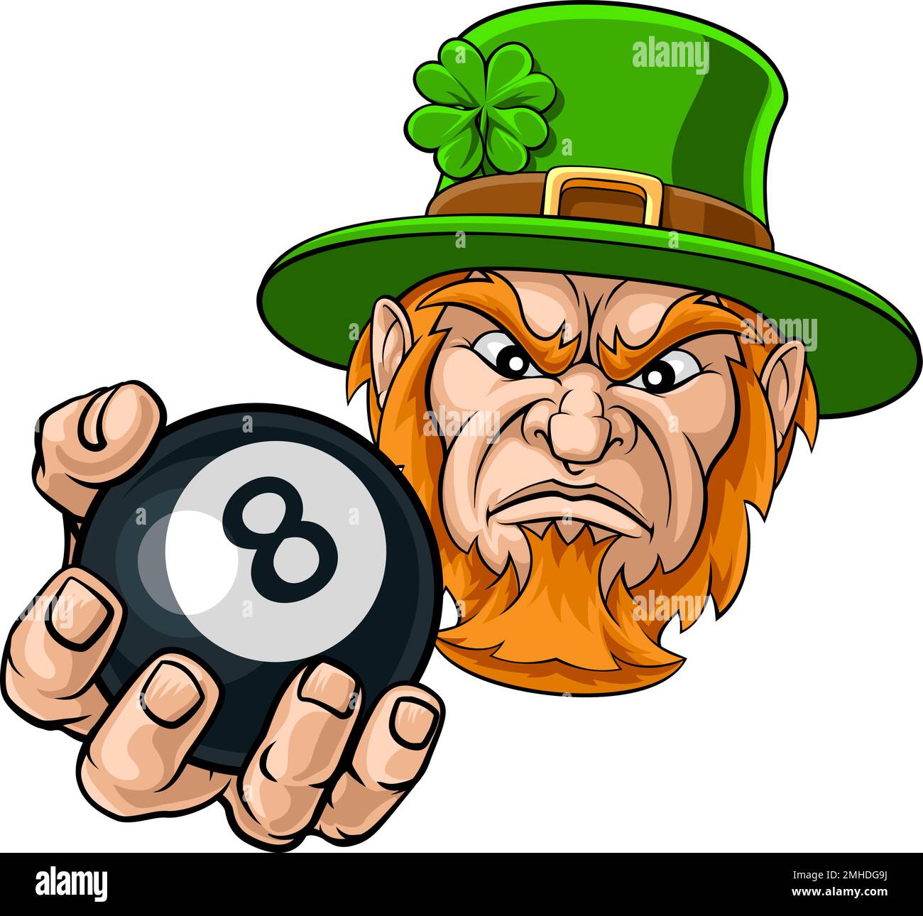 Leprechaun Pool 8 Ball Billiards Mascot Cartoon Stock Vector Image ...