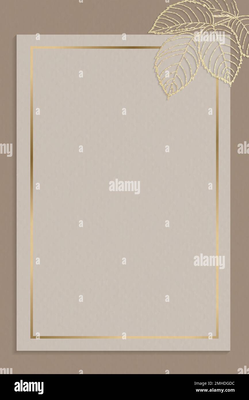 Blank golden leafy frame vector Stock Vector Image & Art - Alamy