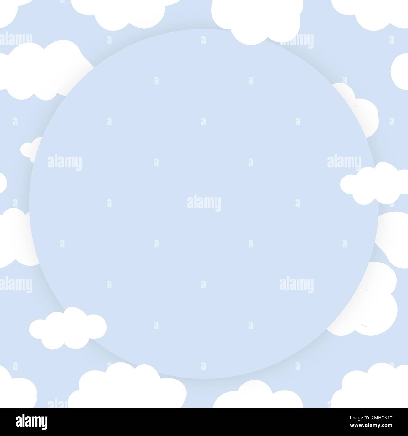 Cloudy sky frame vector in cute pastel pattern Stock Vector Image & Art ...