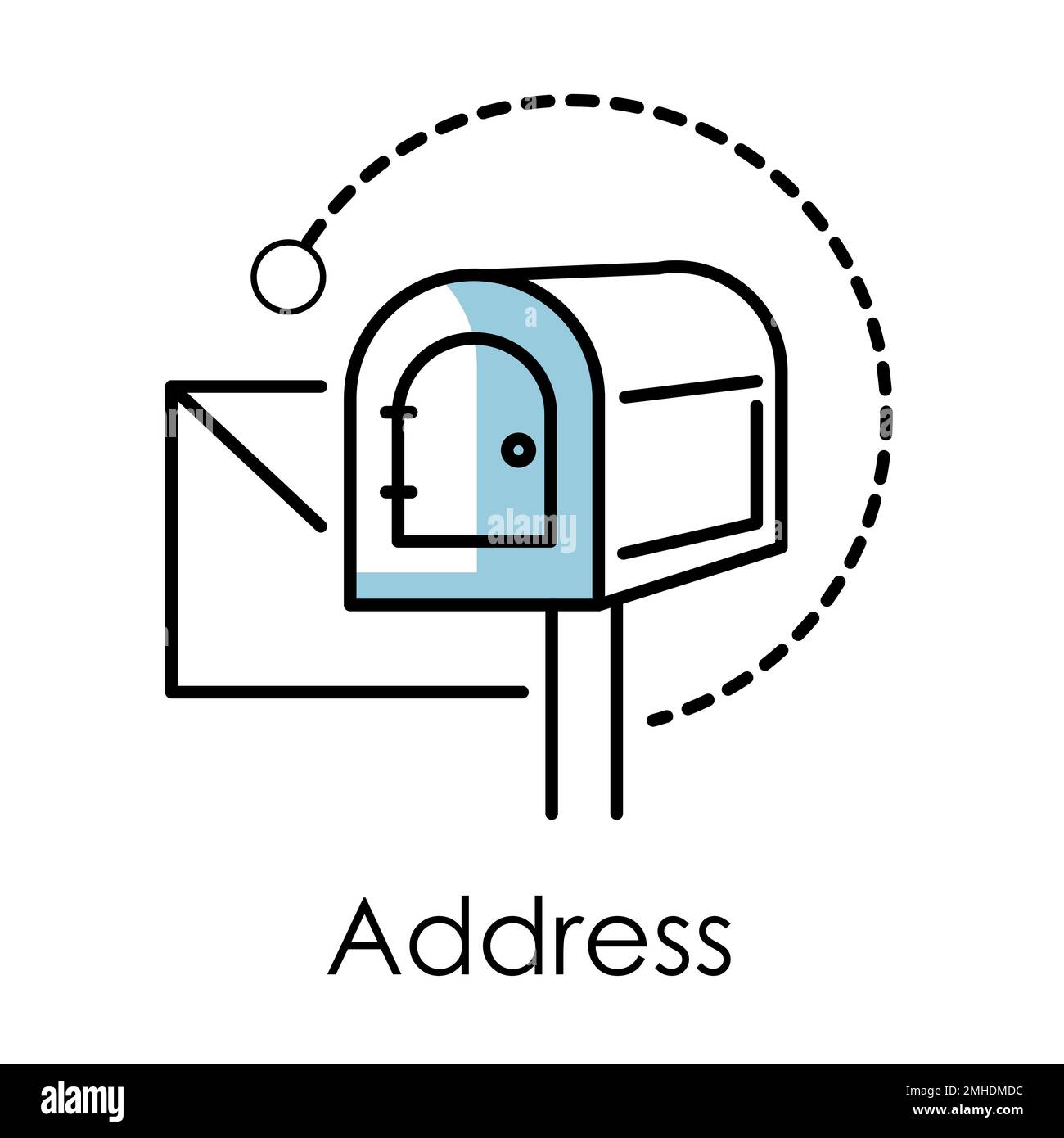 Address linear symbol, mailbox isolated icon, bitcoin mining Stock ...