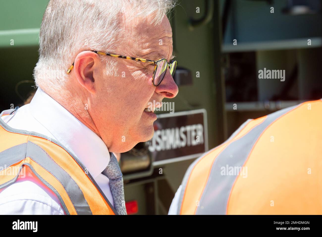 Australian Prime Minister Anthony Albanese during a visit to the Thales ...