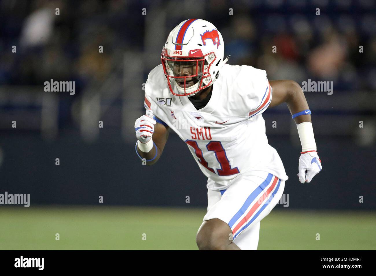SMU wide receiver Rashee Rice runs a route against Navy during the ...
