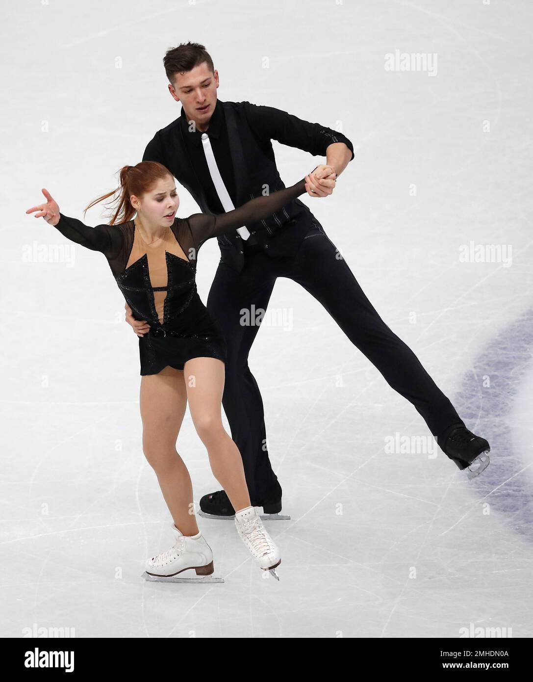 Russia's Anastasia Mishina and Aleksandr Galliamov compete in the pairs ...