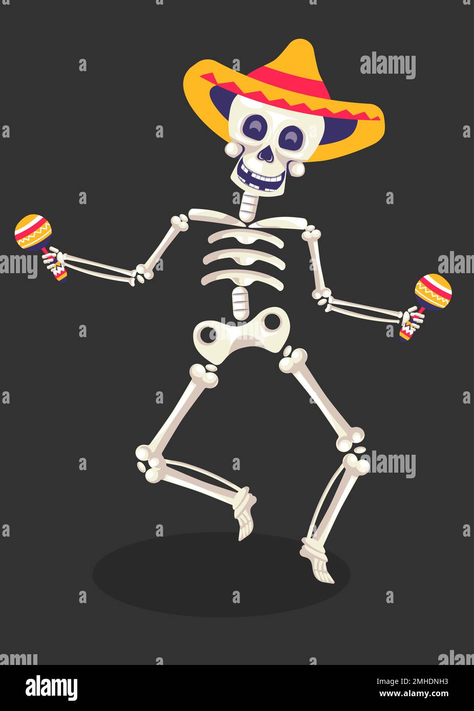 Skeleton hat guitar day Stock Vector Images - Alamy