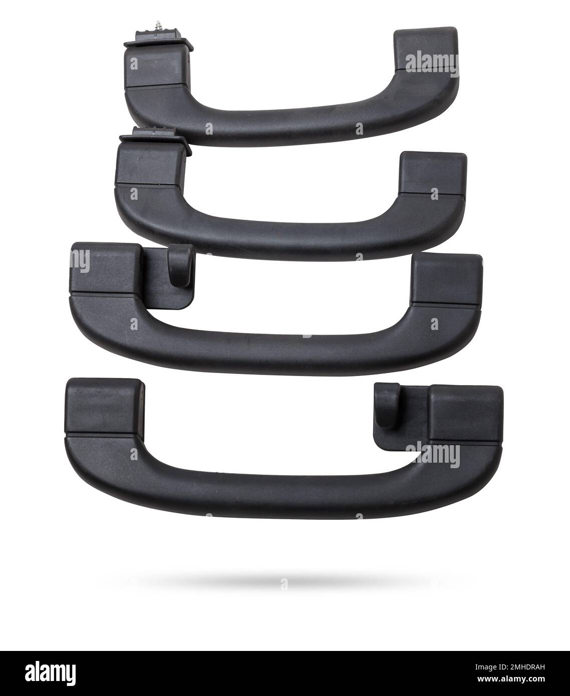 Vehicle interior black grab handle on white isolated background. Auto ...