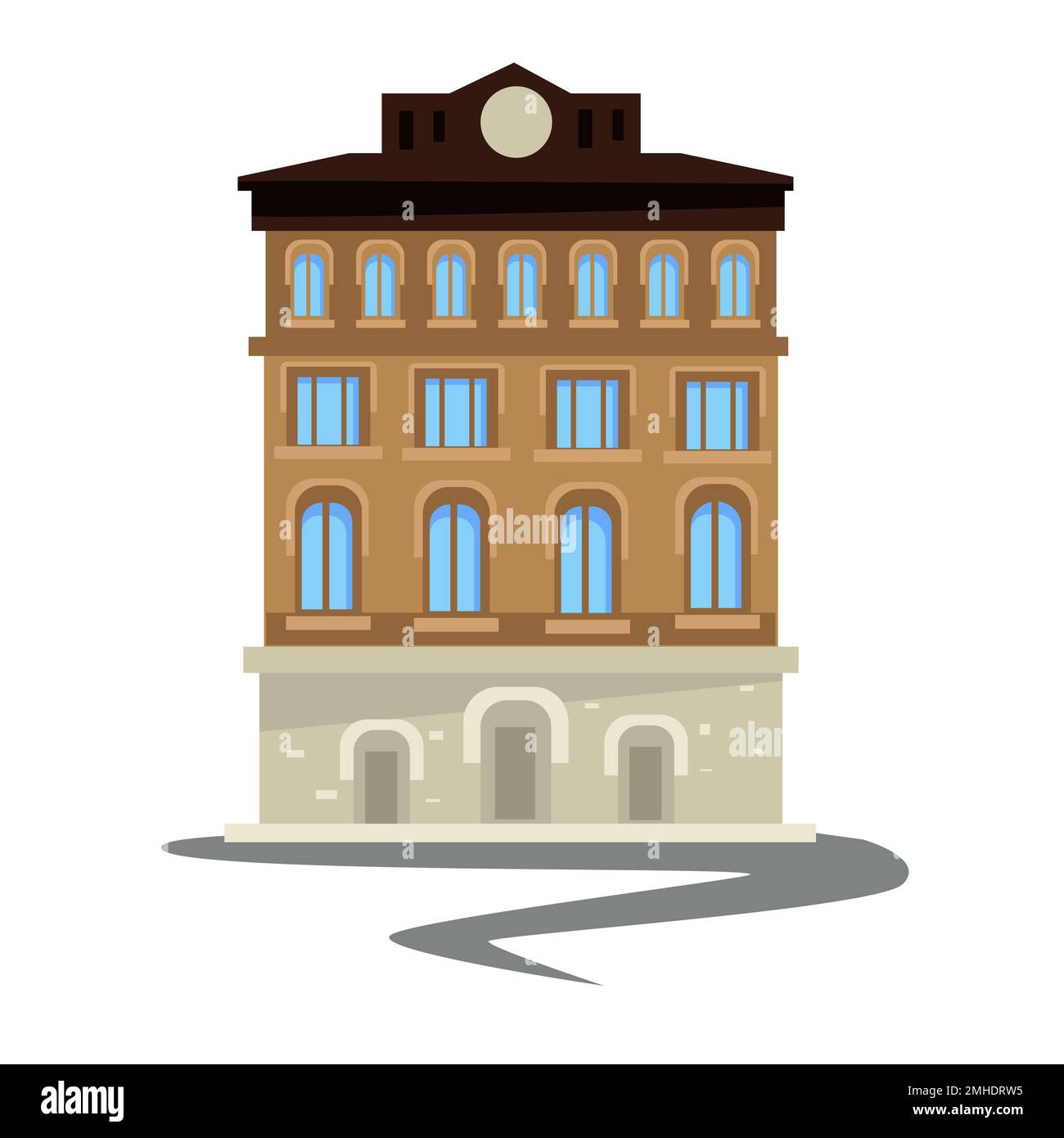 1910s architecture design style old apartment building Stock Vector ...