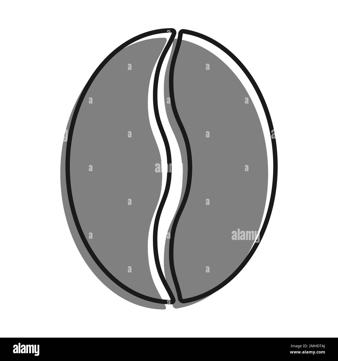 Linear filled with gray color icon. Grain Of Coffee Bean Plant In ...