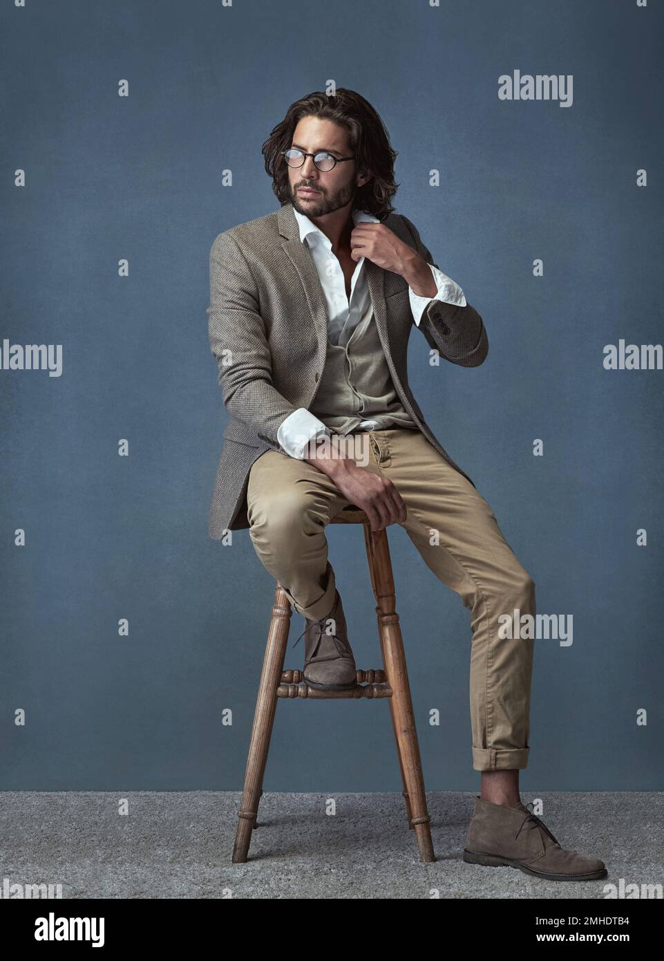 His style speaks sophistication. Full length studio shot of a handsome ...
