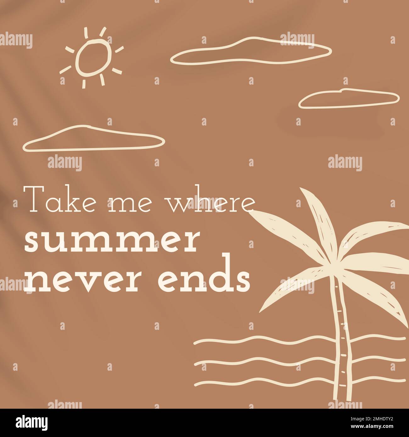 Summer never ends template vector vacation theme editable social media ...
