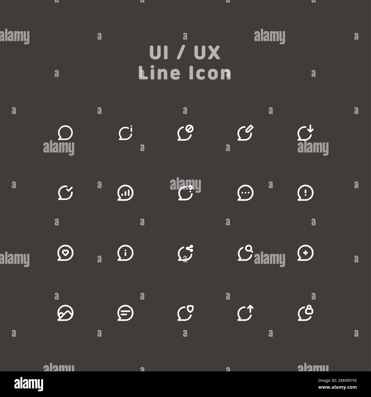 Simple white minimal line ui ux icon set Stock Photo - Alamy
