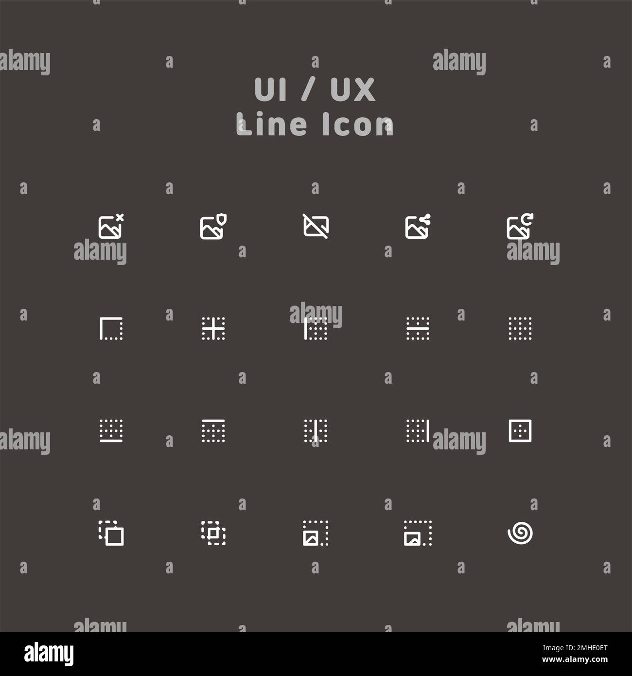 Simple white minimal line ui ux icon set Stock Photo - Alamy