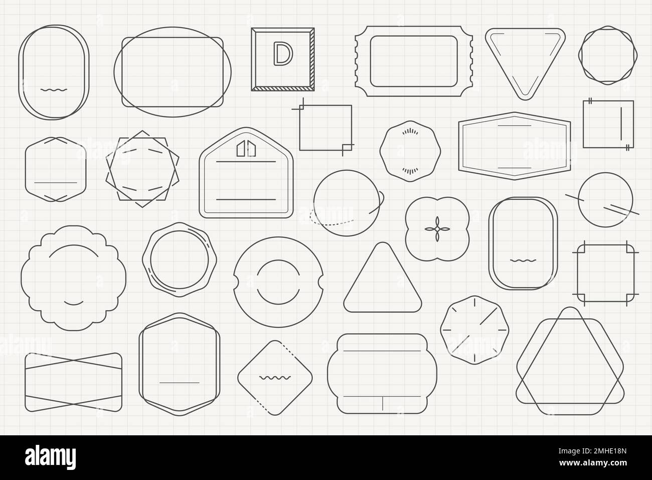 Blank minimal badge design vector set Stock Vector Image & Art - Alamy