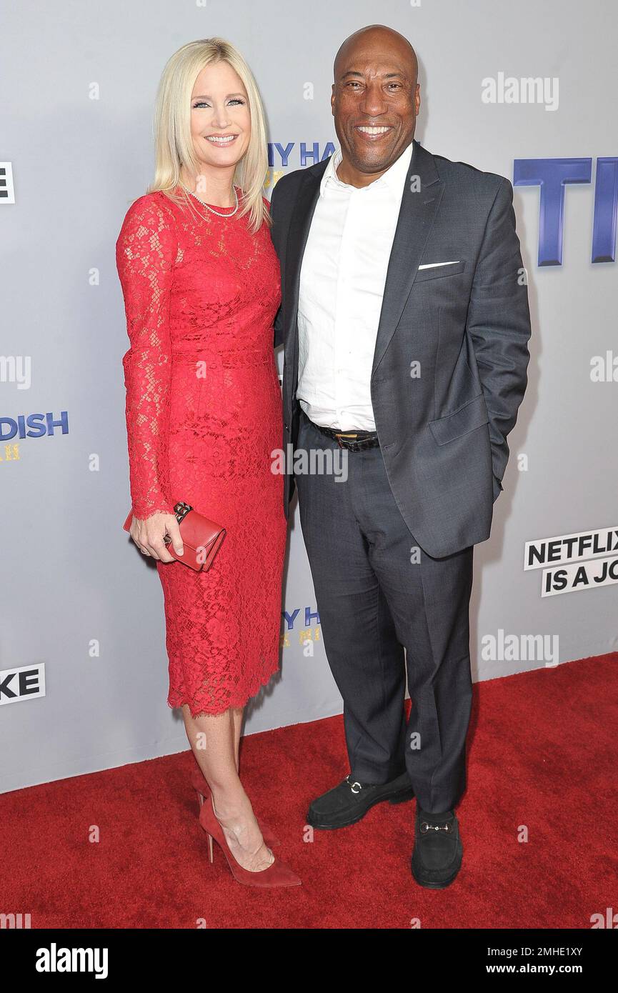 Jennifer Lucas, left, and Byron Allen attend Tiffany Haddish's "Black ...